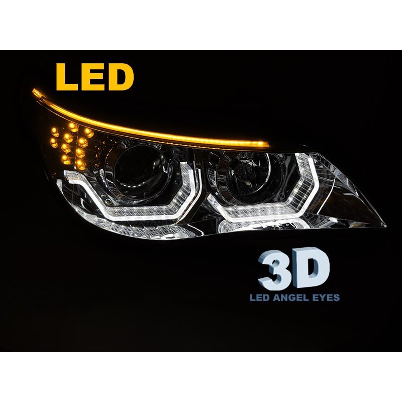 2x Phares avants LED 3D BMW Série 5 E60 E61 (03-07)